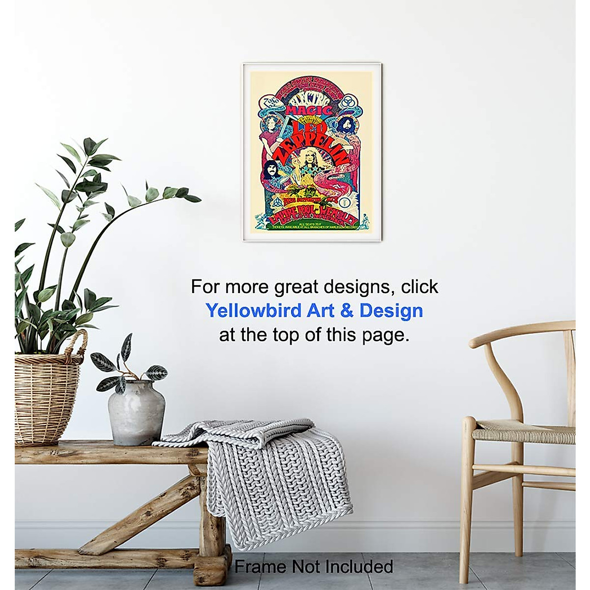 Led Zeppelin Poster - 8x10 Psychedelic Room Decor - Led Zeppelin Gifts - Concert Posters - The song Remains the Same - Pshycadellic Hippie Room Decor for Men, Women, Teens - Dorm Room Decor