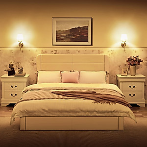 Yaheetech Fully-Assembled Nightstands Set of 2, 2-Drawer Nightstands Large Classic Bedside Tables with Storage, Wooden Painted Storage Cabinet for Bedroom, 21.5″L×16″W×24.5″H, White