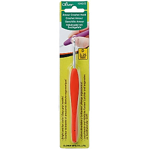 Clover 1042/D Orange Amour Crochet Hook, Size D, 3.25mm