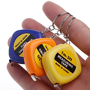 Youngy Easy Retractable Ruler Tape Measure Mini Portable Pull Ruler Keychain 1m/3ft