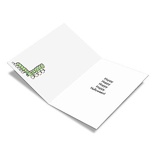 NobleWorks - Happy Halloween Card Funny - Fun Cartoon Humor, Spooky Greeting Notecard with Envelope - Caterpillar Trick C3394HWG