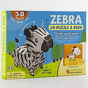 Zebra 3-D Puzzle & Book