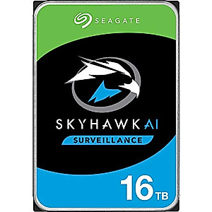 Seagate Skyhawk AI 16TB Video Internal Hard Drive HDD – 3.5 Inch SATA 6Gb/s 256MB Cache for DVR NVR Security Camera System with Drive Health Management and in-house Rescue Services (ST16000VE002)