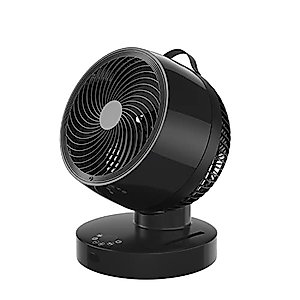 Kapoo Air Circulator Fan, Blade 8", 6 Speeds 4 Wind Modes, Table Tower Fan with Remote Horizontal Vertical Oscillating, b19,Black,GS-XXG037