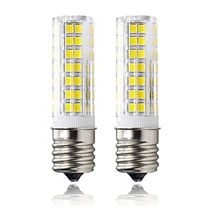 HXWY E17 LED Bulb for Microwave Oven Over Stove Appliance, 6W White (60W Halogen Bulbs Equivalent), 110-120V, Intermediate Base, Dimmable, Pack of 2