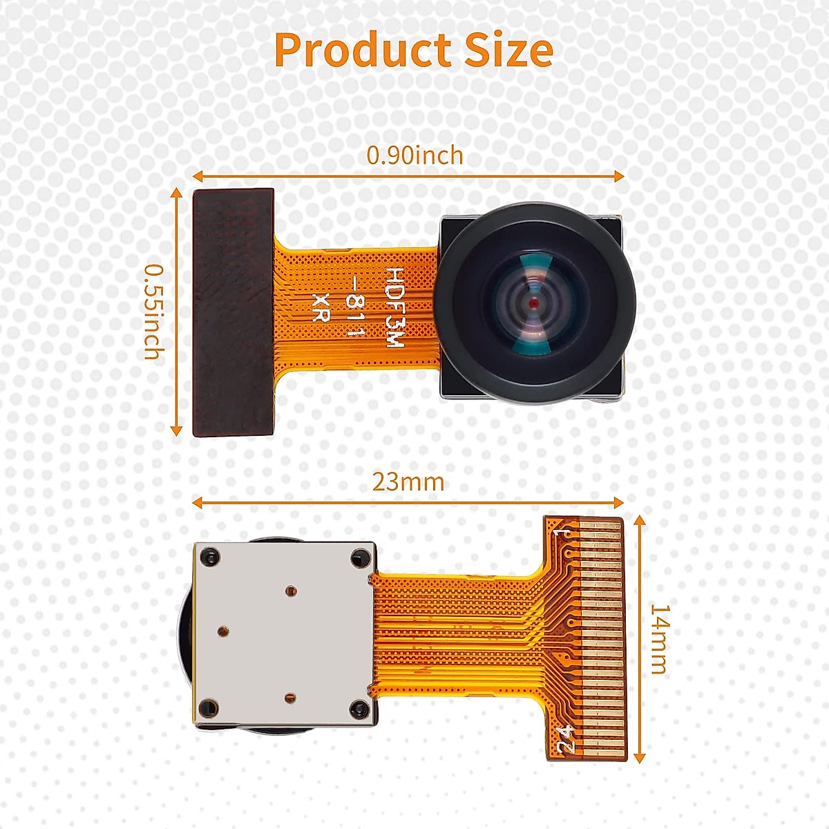 JESSINIE OV2640 Camera Module 200W Pixel Large Wide Angle 140 Degree Monitoring Identification Cam Module 2MP CMOS Mini Camera 24P Connector Support JPEG Output