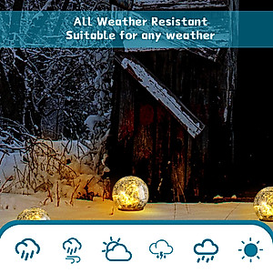 Solar Lights Outdoor Garden Decor Glass Solar Gazing Globe Light Balls Powered Waterproof, LED Globe Lights,Outside Decor for Lawn Patio Yard Pathway Christmas Garden Decor (2 Pieces,4 Inch)