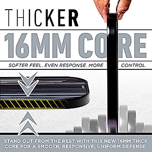 Franklin Sports Pro Pickleball Paddle - Pro Tournament Pickleball Paddle with MaxGrit Technology - Signature Series Signature Pickleball Paddle 16mm - Black