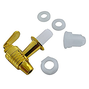 Beverage Dispenser Carafe Push Style Spigot, ZESE 2 Pack Golden Water Dispenser Replacement Faucet Lever Pour Spout with Filter Screen,suitable for openings of 16mm or 5/8 inch