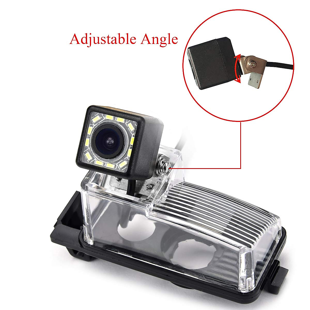 aSATAH 12 LED Adjustable Angle Car Rear View Camera for Nissan Tiida/Versa Hatchback/Grand Livina/Pulsar/Fairlady Z & Vehicle Camera Waterproof Reversing Backup Camera (12 LED Adjustable Angle)
