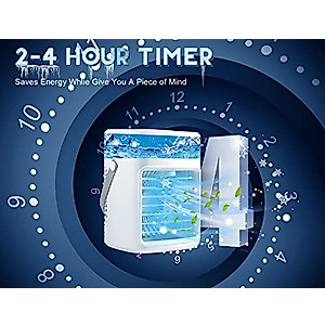 Chill2.0 Mini Air Conditioner with 700ML, Portable Air Conditioner, Evaporative Air Cooler, 3 Speeds Personal Space Cooler Humidifier, Small Portable AC Desk Spray Fan for Home Office Room