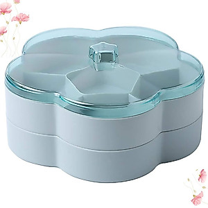 Cabilock New Year Candy Container Snack Sectional Dish Fruit Serving Tray Snack Tray Seperate Candy Plate Fruit Tray Flower Shaped Nut Container Snack Serving Platter Tray Appetizer Desktop