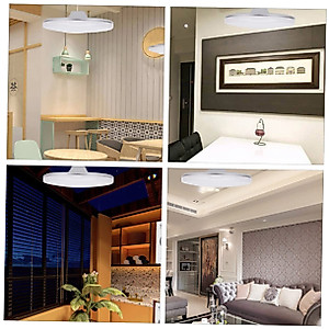 Housoutil 1pc LED Flying Saucer Light Kitchen Light Fixture White Ceiling Lamp Flat Lighting Fixture Ceiling Light Fixtures Round Chandelier White Flush Mount Ceiling Light Rond Light Round