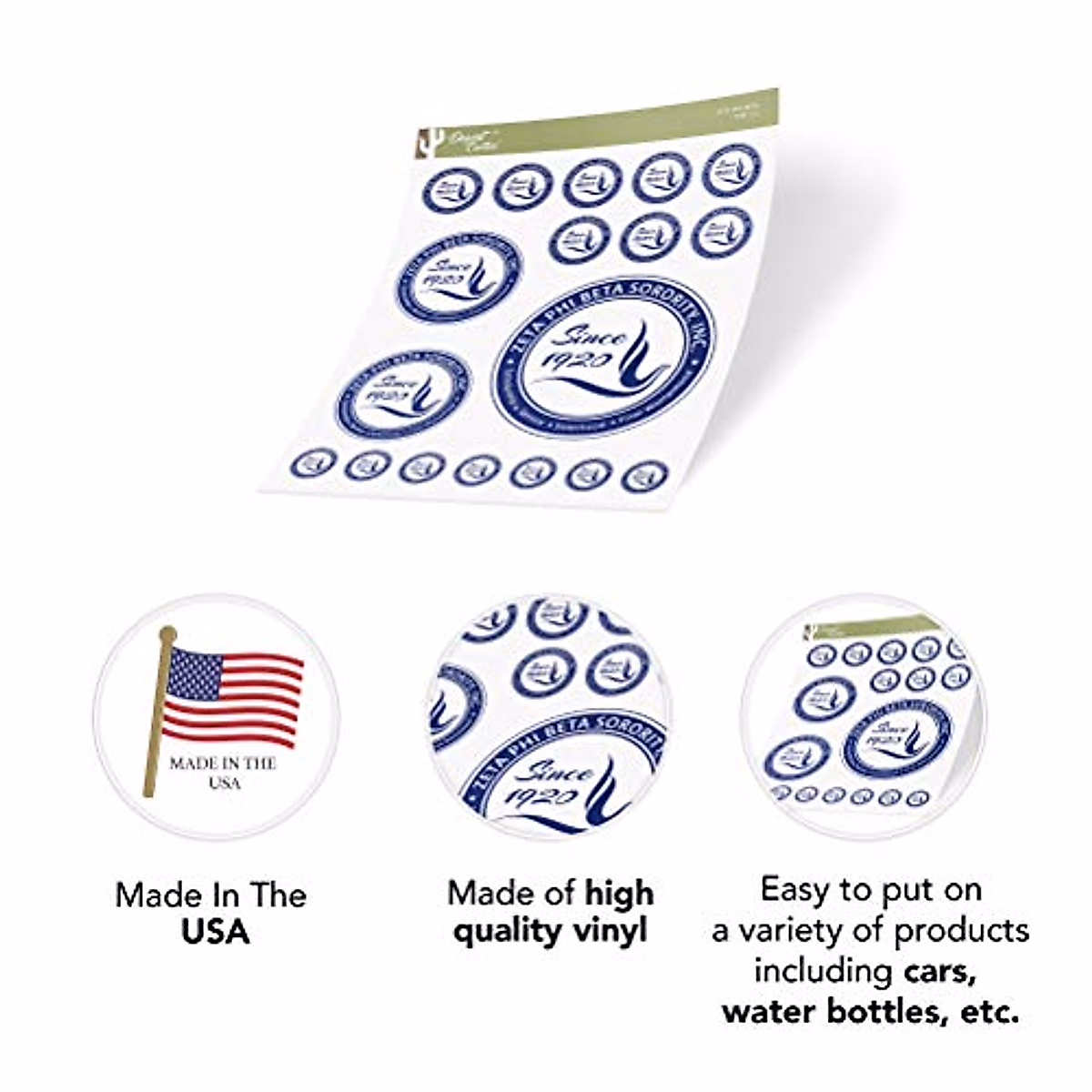 Zeta Phi Beta Sticker Vinyl Decal Laptop Water Bottle Car Scrapbook (Type 3 Seal)