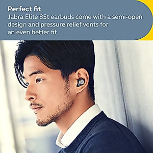 Jabra Elite 85t True Wireless Bluetooth Earbuds, Grey – Advanced Noise-Cancelling Earbuds for Calls & Music with Charging Case and 2 Wireless Charging Pads
