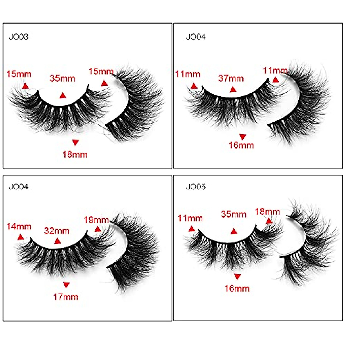 HBZGTLAD 7Pairs 3d Mink Dramatic Volume Lashes Bulk Faux Thick Long Wispy Natural Mink Lashes Pack Short Wholesales Natural False lashes (JO06)