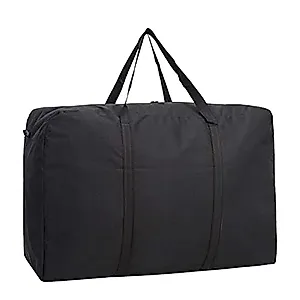 Black Large Clothes Storage Bag Oxford Cloth 600D Waterproof Fold Move and Travel Storage Bag 150l Large Storage Bag with Zipper and Handles,Arrange Quilt Storage Bag