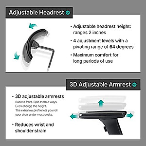 Duorest [Dual-backrests Alpha - Ergonomic Office Chair, Home Office Desk Chairs, Executive Office Chair, Best Office Chair for Lower Back Pain, Mesh Office Chair, Office Desk Chair (Black)