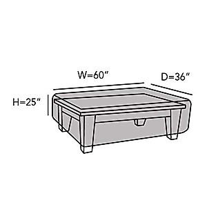 Covermates Rectangular Accent Table Cover - Patio Outdoor Furniture Cover, Water Resistant Outdoor Ottoman/Side Table Cover, Elite 300D Polyester, 60W x 36D x 25H, Charcoal