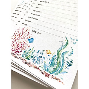 Baby Shower Advice Sea Animals (40 Pack) Guest Wishes for Baby, Boy Girl Gender Neutral, Ocean Life Theme Wisdom Prediction Keepsake Notepaper (4x6 Soft Cotton Stationery Prints)