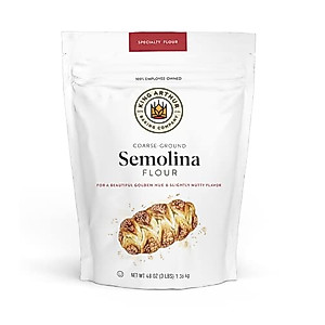 King Arthur Semolina Flour, Coarse Ground, High Protein Durum Wheat, Kosher, 3lbs,White
