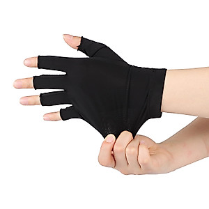 Holiberty Women Sun Protection Fingerless Gloves Summer Silky Cool Thin Cycling Gloves Stretch Touchscreen UV Driving Gloves for Ladies