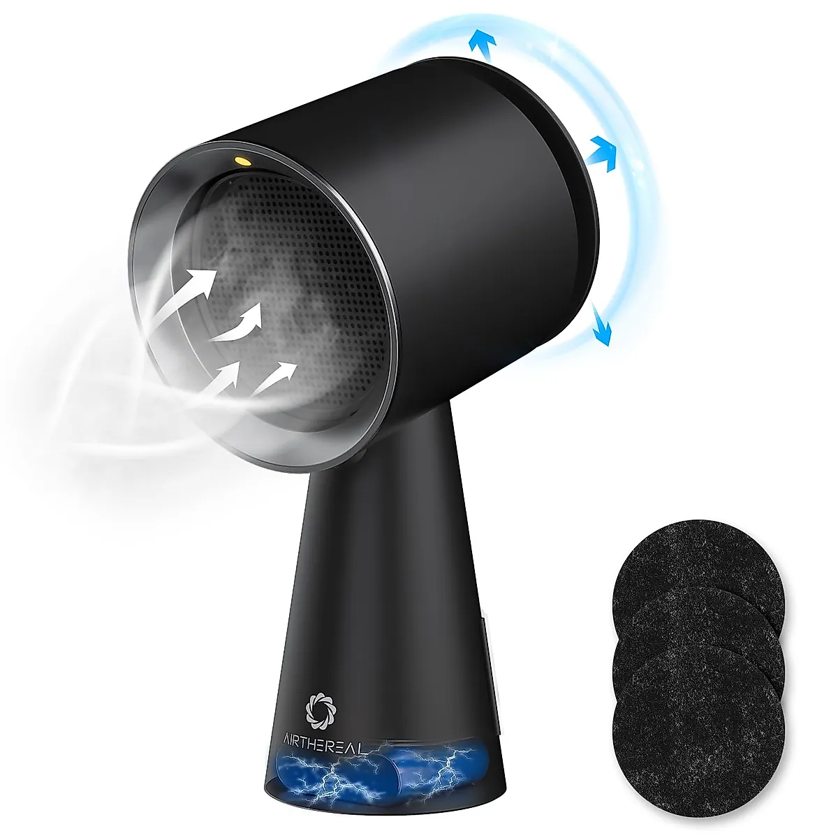 Airthereal Rechargable Portable Range Hood, Desktop Range Hood with Battery Powered, 3-Fan Speeds and Large Oil Collection Cup, Upgraded Portable Kitchen Exhaust Fan for RV Cooking, RH180B Black