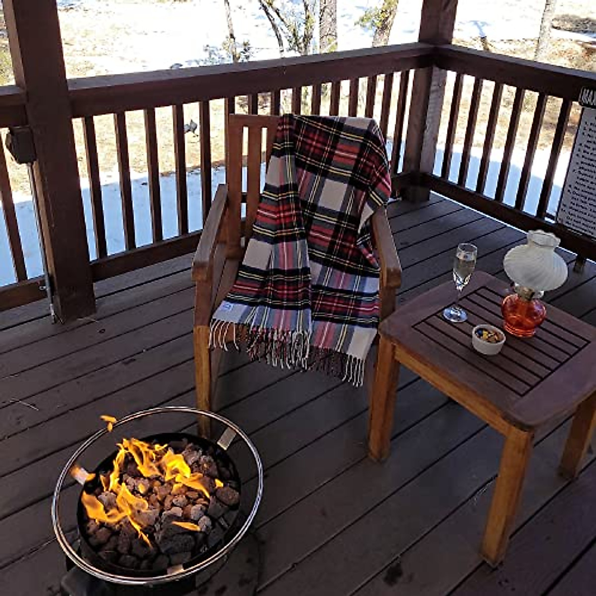 CHEF L HOME & KITCHEN Plaid Throw Blanket: Lightweight Throw Blanket- Lap Blanket - Throw Blanket with Tassels - 60" x 50" All-Season Blanket - Multipurpose Blanket - Gift Ready (Red/Ivory Plaid)