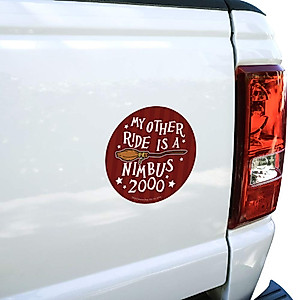 Harry Potter My Other Ride is a Nimbus 2000 Automotive Car Refrigerator Locker Vinyl Circle Magnet