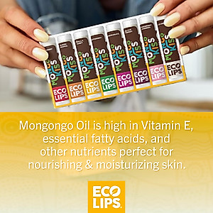 Eco Lips Mongo Kiss Certified Organic Lip Balm Variety 8-pack with Mongongo Oil & Cocoa Butter to Moisturize Dry Chapped Lips | Made in USA
