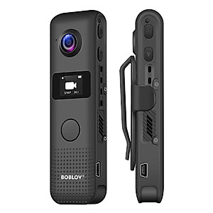 BOBLOV C18 WiFi Small Body Camera, 32GB Outdoor Body Camera, 1296P Mini Camera Body Worn Camera with OLED Screen 3.5 Hours 1080P Recording Support WiFi One Big Button for Recording