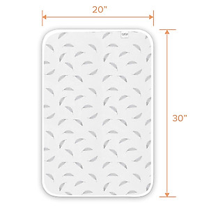 Kushies Deluxe Waterproof Changing Pad Liners - 20 x 30 inches Baby Changing Table Pad Covers - Baby Changing Pads in Grey Scribble - Diaper Changing Pad Cover Waterproof for Changing Station
