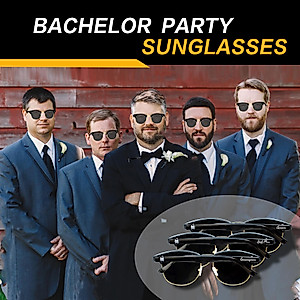 GroomBrideGifts Groomsmen Gifts Sunglasses - Set Of 8 Pcs Bachelor Party Favors For Groomsman,Team Groom, Best Man(Metal)