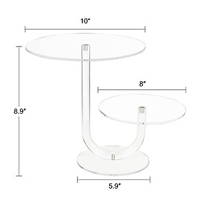J Cake Display Stand 2 Tier Acrylic Cupcake Tower Display Premium Cupcake Holder Dessert Tree Tower for Birthday Cady Bar Party Décor Weddings Birthday Parties Events (Premium Acrylic 10") (10inch)