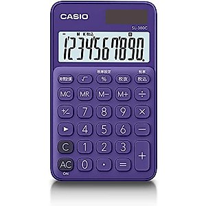 Casio SL-300C-PL-N Colorful Calculator Purple 10 Digits Notebook Type
