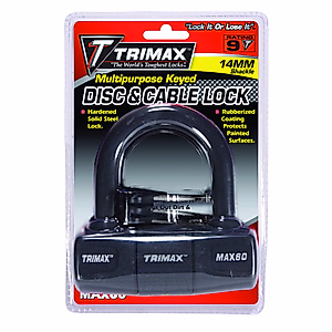 TRIMAX MAX60 Black Short Shackle U-Lock with PVC Sleeve