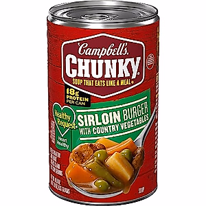 Campbell’s Chunky Healthy Request Soup, Sirloin Burger with Country Vegetable Beef Soup, 18.8 oz Can