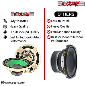 5Core 8 inch Subwoofer Car Audio Speakers Subwoofer for Car Loudspeaker Woofer Wired Replacement WF 890G GR