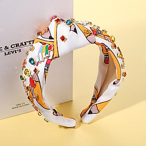 mokkia Teacher Headband Accessories for Women Book Pencil FRI-YAY Headband Rhinestone Crystal Embellished Knotted Headbands Back To School Teacher Appreciation Gifts Teacher Outfits (Pattern B)