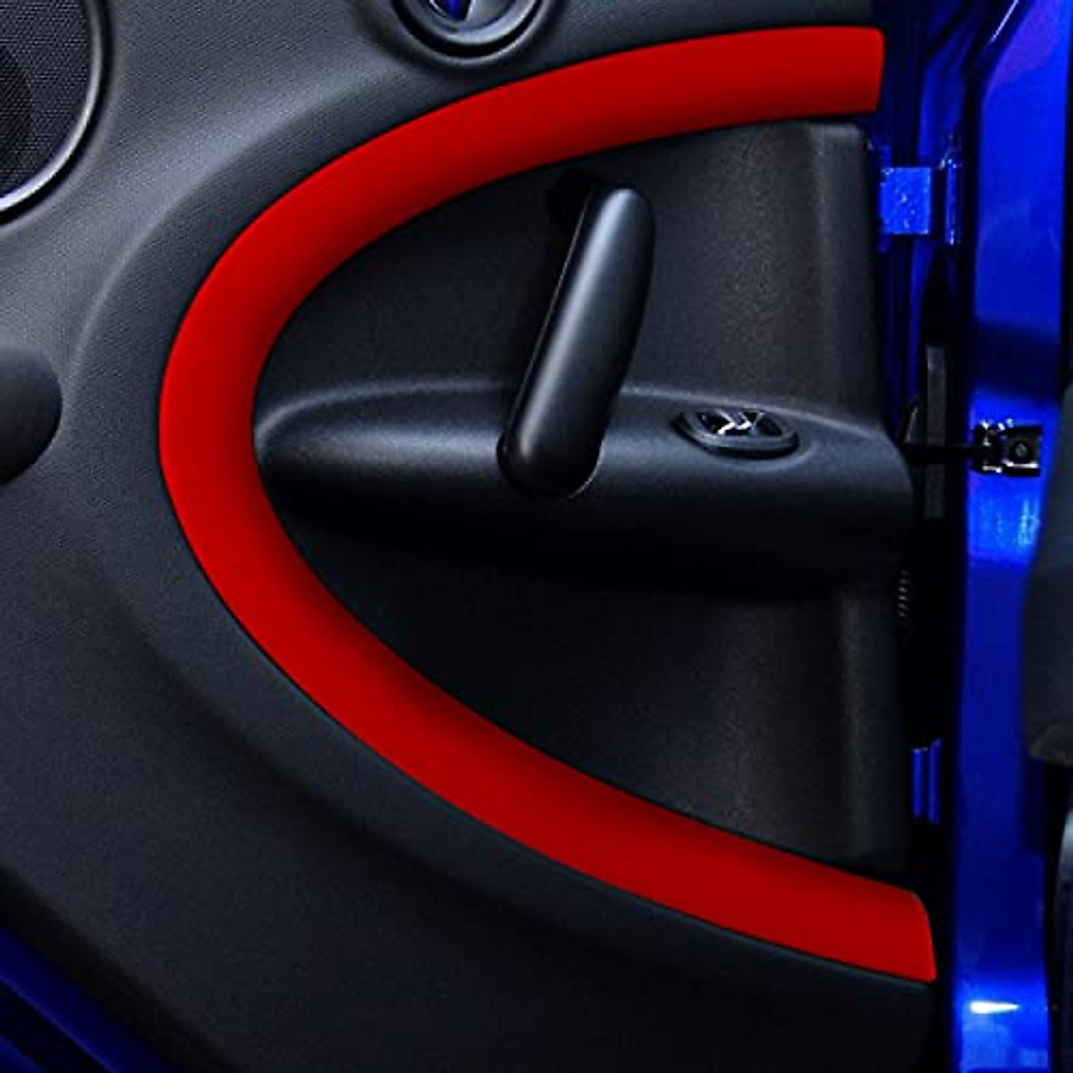 Toworldit 4pcs/Set Alcantara + ABS Material Inner Door Panel Cover Trim Sticker Compatible with BMW Mini Cooper R60 2011-2016 (Red)