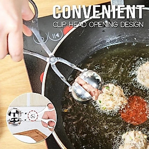 Meat Baller, Stainless Steel Meatball Maker with Anti-Slip Handles, 1.3" None-Stick Easy Meatballs Maker, Meat Baller Tongs Tool, Cake Pop Ice Scoop, Cookie Dough Scoop for Kitchen