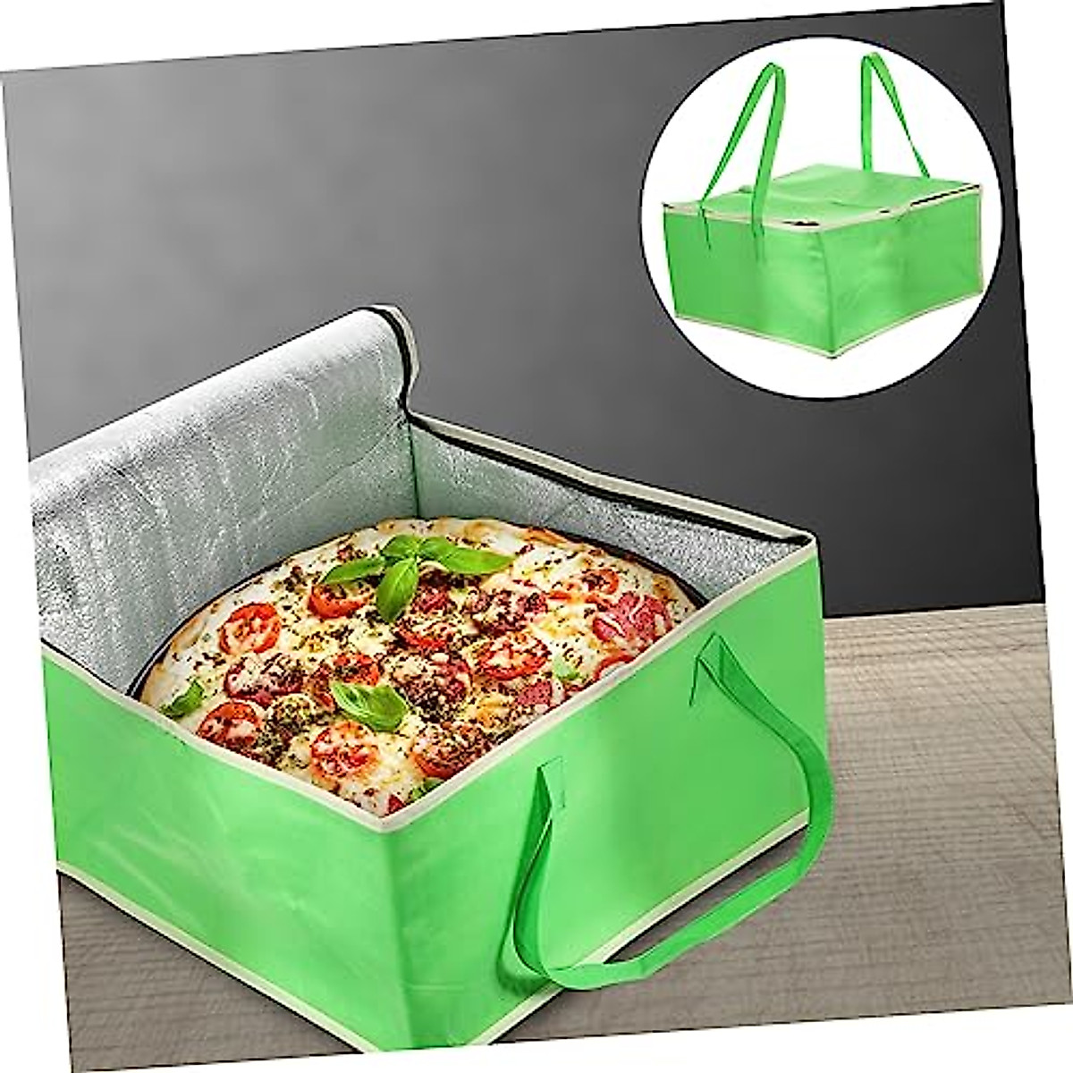 BUGUUYO 1pc Bag Insulated Grocery Cooler for Car Cooler Baskets Car Cooler Drink Carrier for Take- Out Weighing Bottle Insulated Lunch Tote Waterproof Tote Green Non-Woven Fabric