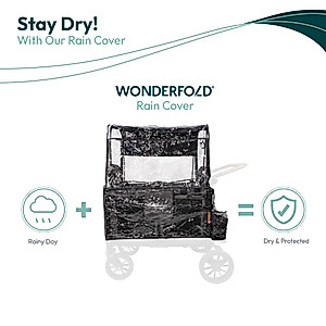 WONDERFOLD Stroller Rain Cover Made with Premium, Lightweight Transparent Sheet Featuring Small Ventilation Holes and Easy Access Hook-and-Loop Entrance (Fits Only W4 Elite/Luxe)