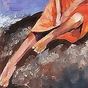 At the Ocean, Seashore by Internationally Renowned Painter Yary Dluhos