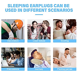 Ear Plugs for Sleeping Noise Cancelling & Reduction Silicone, Reusable Sleeping Earplugs,Hearing Protection Earplugs Sound Blocking for Concerts,Motorcycle,Work (Blue)