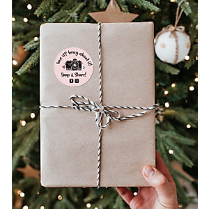 Cute Snap Share with Camera Design Thank You Stickers, Online Retailers Small Business Small Shop Gift Bags Packages Labels Envelopes Stickers, 500 Labels Per Roll