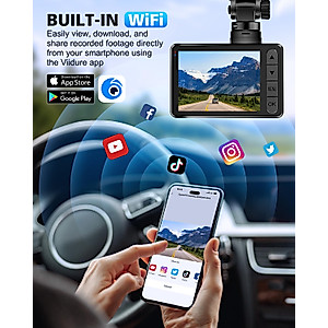 SUVCON Dash Cam Front and Rear 2K, Black