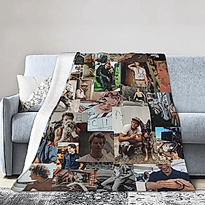 Rudy Pankow As Jj Throw Blanket Soft and Comfortable Warm Beach Blanket Picnic Blanket Fleece Blankets for Sofa Offiece Bed Car Camp Couch for Adults Kids 50"X40"