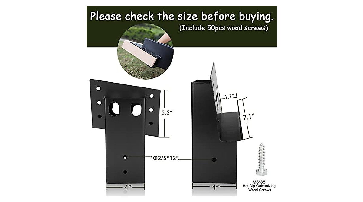 Heavy-Duty 4x4 Angle Brackets for Outdoor Use