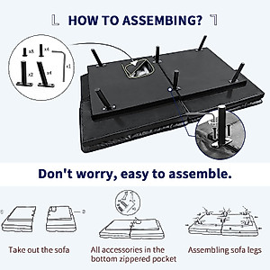 Anwick Futon Sofa Bed with Adjustable Armrests, Lounge Memory Foam Sleeper Couch, Convertible Loveseat Daybed for Modern Office, Apartment, Compact Living Room